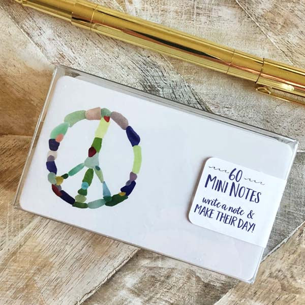 Sea Glass Peace Sign Mini Notes – SeaCrateClub